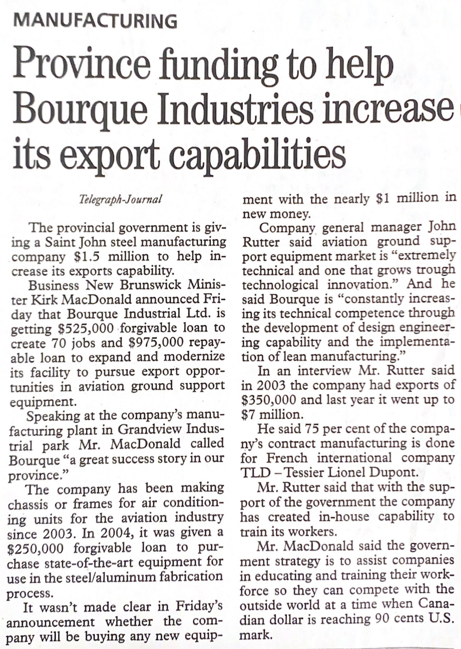 About Bourque Industrial Ltd. - Custom Metal Fabrication Solutions ...