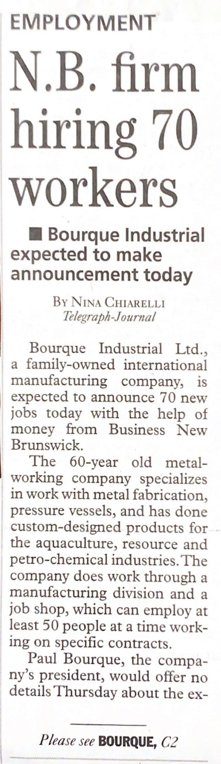 About Bourque Industrial Ltd. - Custom Metal Fabrication Solutions ...